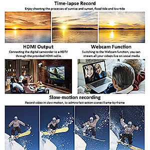 Video Camera Camcorder, 4K 48MP 60FPS IR Night Version Vlogging Camera 18X Zoom WiFi Digital Camera YouTube Recorder Camera with Microphone, 2.4G Remote Control, Handheld Stabilizer, Lens Hood