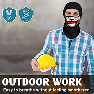 Obacle Balaclava Face Mask Men Women Ski Cycling (Skull White Face Red Blood)