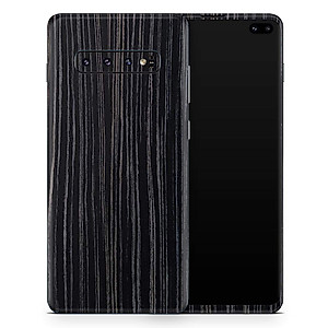 DesignSkinz Black Wood Texture 2 Protective Vinyl Decal Wrap Skin Cover Compatible with The Samsung Galaxy S20 (Screen Trim & Back Glass Skin)