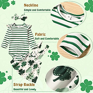 XIFAMNIY Baby Girls Valentine's Day/St.Patrick Day/Easter Day Outfit Newborn 3Pcs Suspender Skirt Set