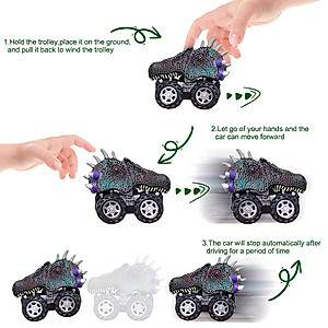 Dinosaur Toys for 3 Year Old Boys Girls, 6 Pack Dino Pull Back Cars Toys for 5 Year Old Toddlers, T-Rex Dinosaur Games Monster Trucks for boys, Christmas Birthday Gifts for Kids Age 3 4 5 6 7 Years