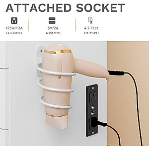 DWVO Vanity Desk with LED-Lit Mirror & Lights, Makeup Vanity Station with 11 Compartments and Magnifier, 46'' Dressing Table with Electrical Socket and Seating Storage for Bedroom, Frost White