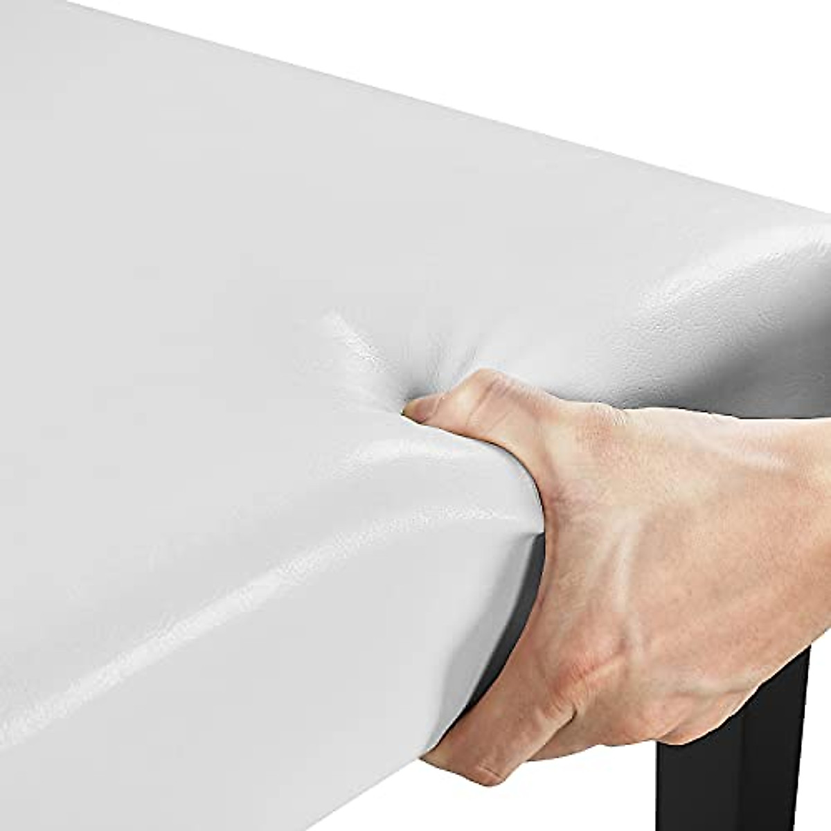 Yaheetech 4pcs Dining Chairs High Back Leather Seat Chair with Wood Legs and Waterproof Surface for Home Kitchen and Restaurant, White