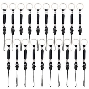 Bememo 20 Packs Black Nylon Lanyard Strap with Quick Release Buckle for USB Flash Drive, MP3, MP4 Player, Keychain, ID Card Holders and Other Small Electronic Devices