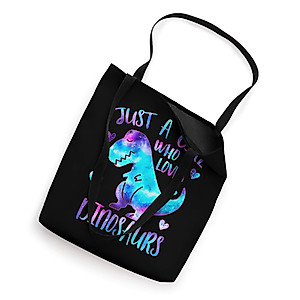 Just a Girl Who Loves Dinosaurs Galaxy Space Cute Teen Girls Tote Bag