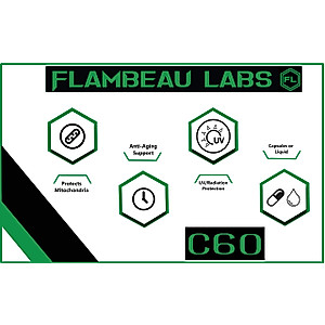 Flambeau Labs C60 Liquid 99.9%+| 100ml Carbon 60 in Olive Oil | 0.85mg/ml Carbon 60 |