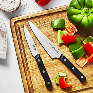 HENCKELS Solution Razor-Sharp 2-Piece Compact Chef Knife Set, German Engineered Knife Informed by over 100 Years of Mastery, Black