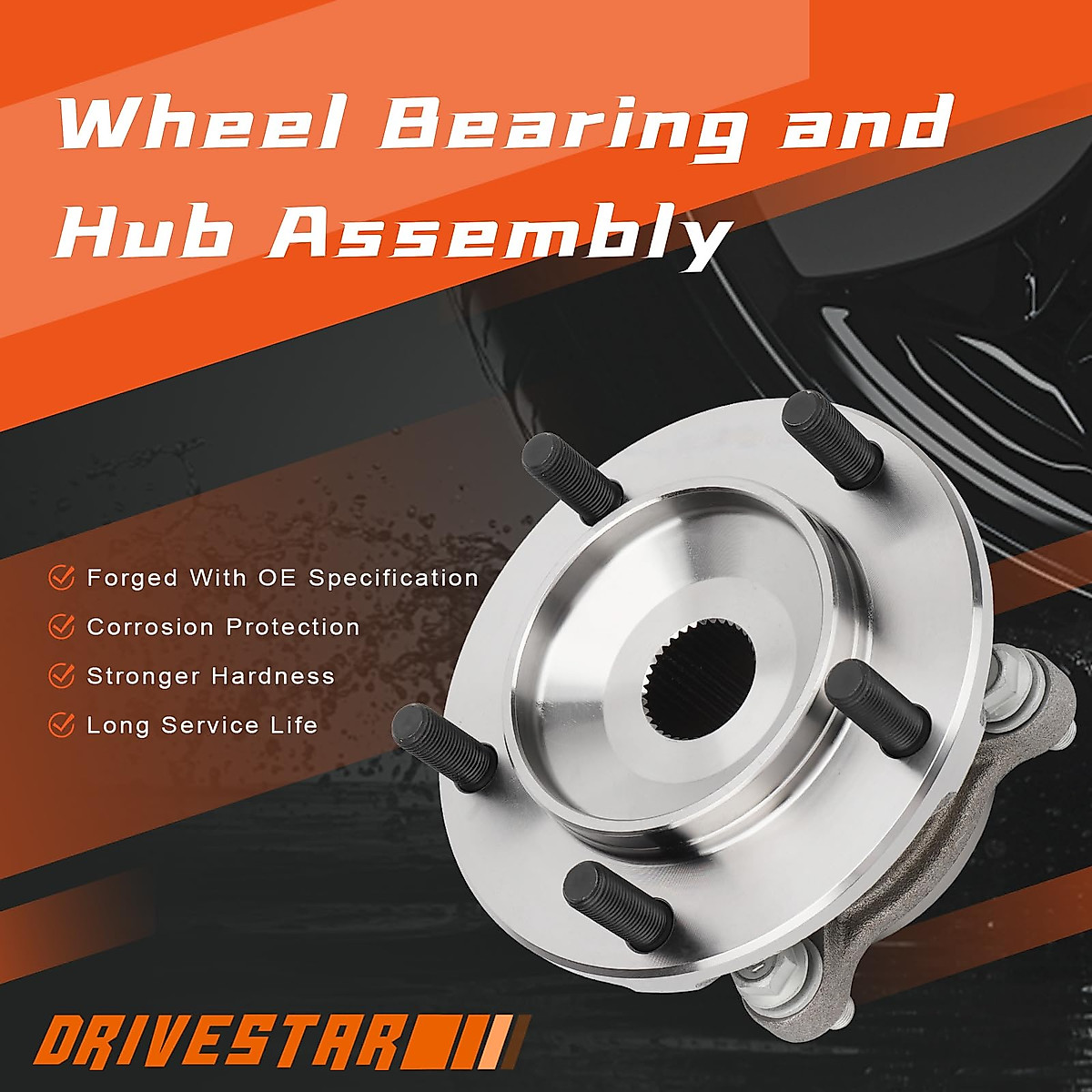 DRIVESTAR 950-002 New Front Left or Right Wheel Hub & Bearing for Toyota Sequoia Tundra 4WD