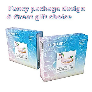 FUNFEED Inflatable Kiddie Pool, Unicorn Swimming Pool for Kiddie, Baby, Toddler, 75" X46" X37", for Ages 3+, Outdoor, Indoor, Garden, Backyard, Summer Water Party (Inflatable Unicorn Kiddie Pool)