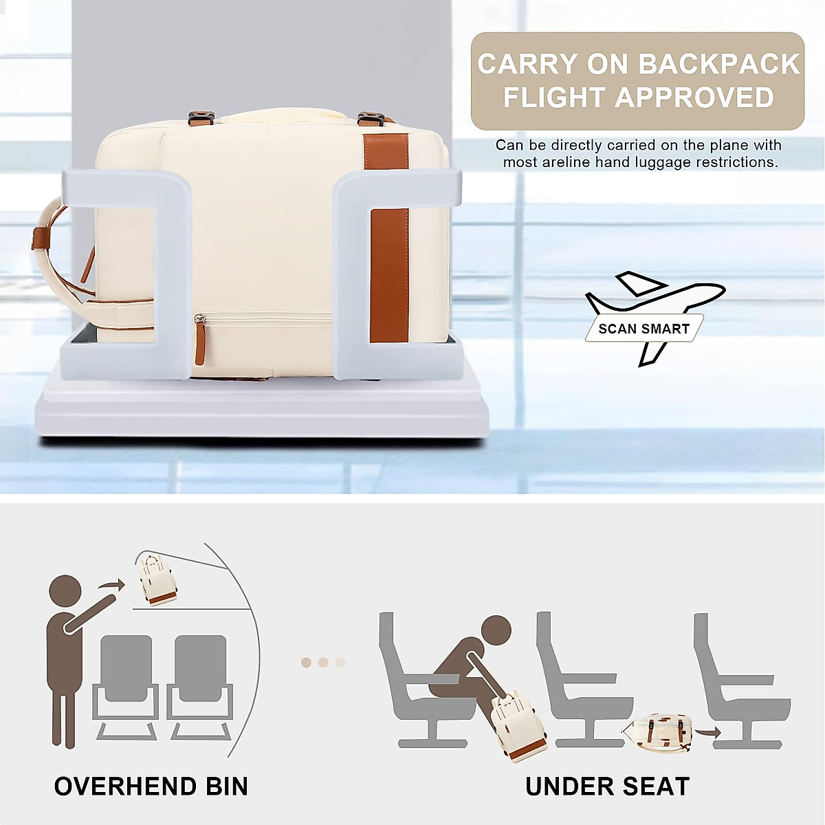 ACESAK Large Travel Backpack for Women Men - 40L Carry On Backpack Airline Approved Personal Item Bag for 15.6 Inch Laptop Backpack, Hiking Waterproof Outdoor Sports Casual Daypack Travel Essentials