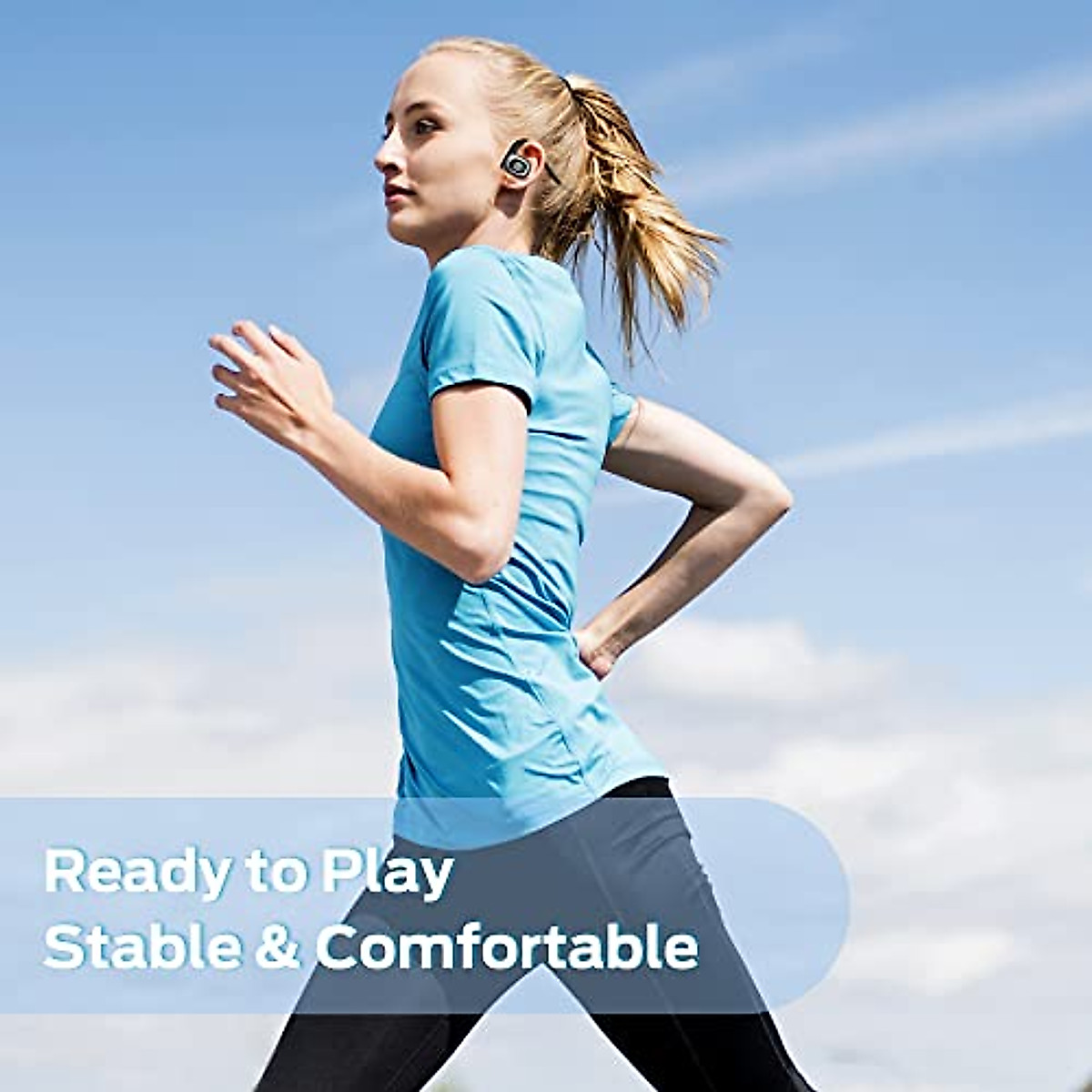 Open Ear Headphones Wireless Bluetooth, Touch Control Bluetooth Headphones Bluetooth 5.3, Waterproof Sport Wireless Headphones for Workout Running, Wireless Earphones with Clear Talk, 8 Hours Playtime