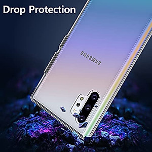 Rayboen Case for Samsung Galaxy Note 10 Plus 5G(Not for Note10), Crystal Clear Shockproof Non-Slip Protective Cover, Hard PC Back & Soft TPU Frame Slim Phone Case for Galaxy Note 10+ Plus, Clear