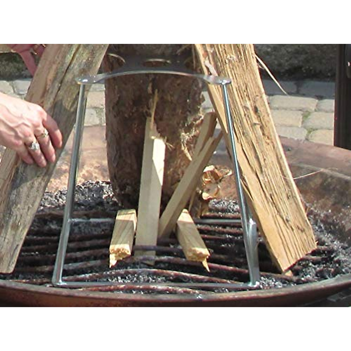 FIRE STUMP. A Specially Designed Stand to Help Create and Maintain The Perfect Tee Pee Style fire. Works Great as a Campfire Cook Stand.