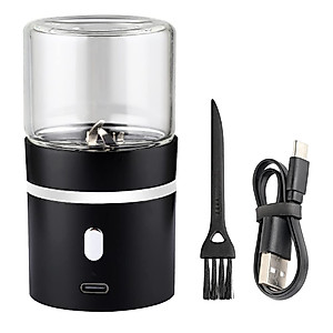 Spacenight Electric Herb Grinder, USB-Rechargeable, 1.7oz Glass Herb Chamber - Ideal for Everyday Carry