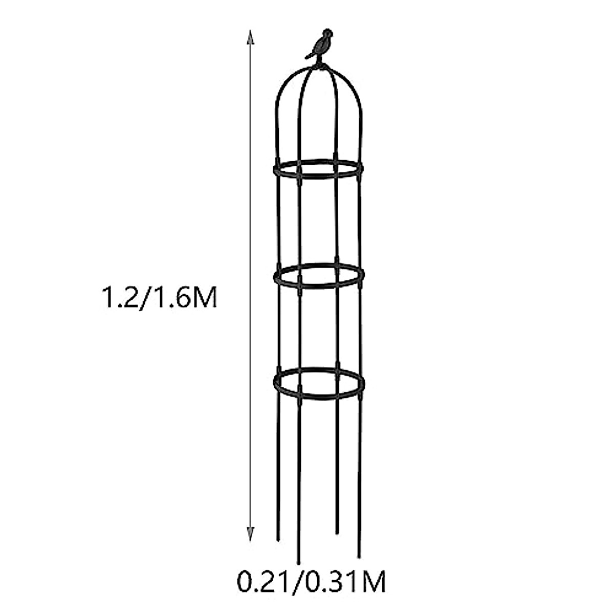 Garden Trellis for Climbing Plants Outdoor, Tall Rustproof Plant Trellis, for Potted Plants/Vine/Rose/Clematis,Garden Obelisk Trellis (Size : 120CM)