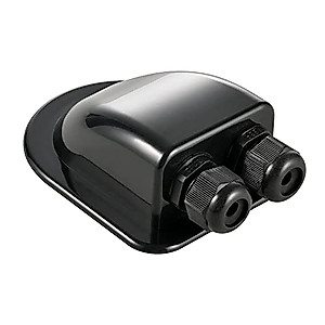 Spartan Power Black ABS Double Solar Cable Entry Housing Gland for Solar Panel in RV, Truck Camper, Van, Boat, Cabin (Black, 1 Pack)