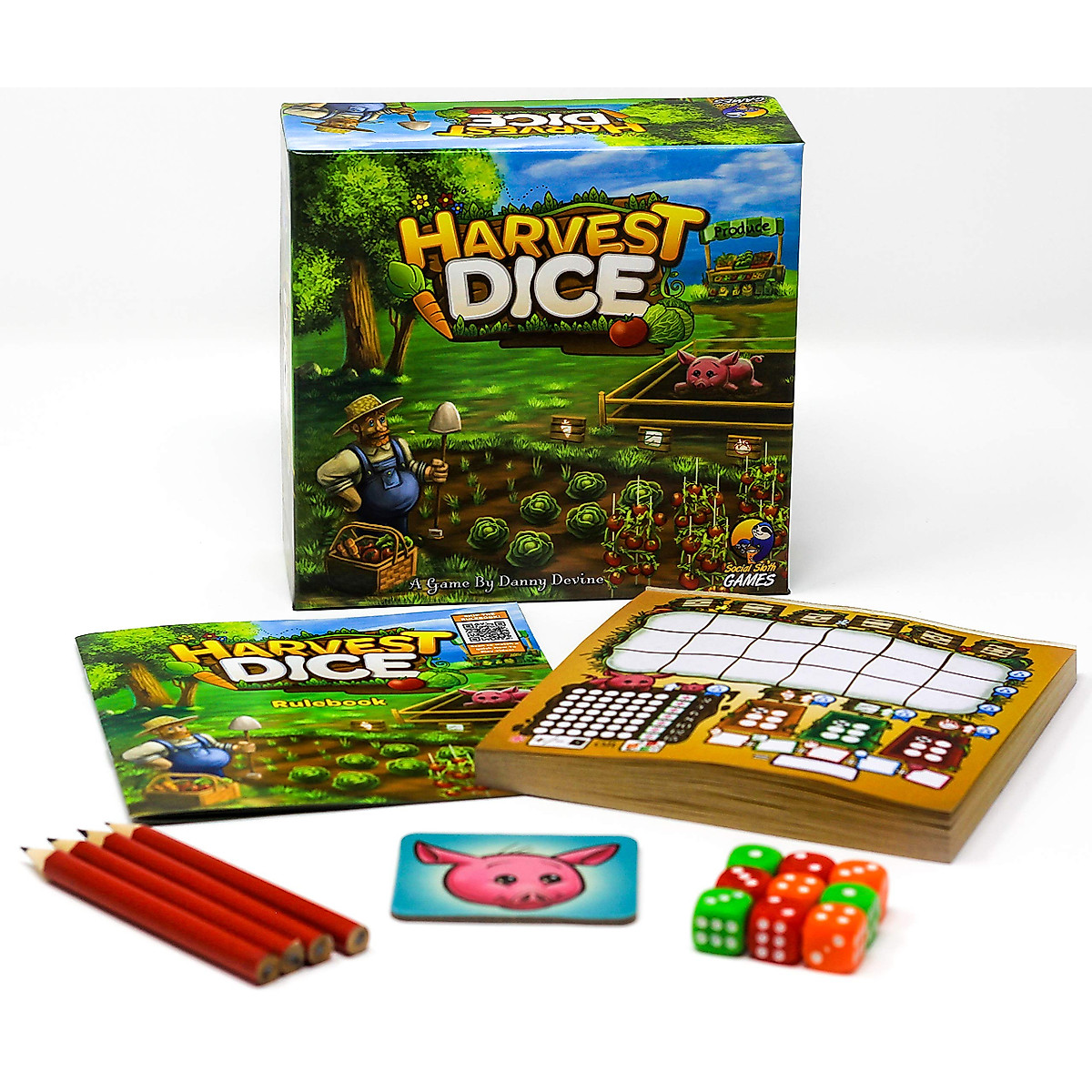 Grey Fox Games Harvest Dice Board Game, Roll and Write, 2-4 Players