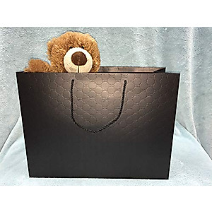 MODEENI 10 Large Gift Bags 16x12 inches Extra Large Black Gift Bags Luxury XL 16x6x12 Black Wedding Bag Matte Extra Large Gift Bag with handles 16x12 Big Size XL Black Paper Shopping Bags Modern Fancy Elegant For Presents Gifts Business