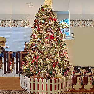 CHICIEVE 4 pcs 11.8x19.7inch White Plastic Picket Fence Christmas Xmas Tree Wedding Party Decoration Indoor Garden Border and Dog Cat Christmas Tree Protector (78.7 Inch in Total)