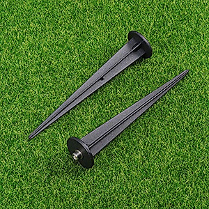 Uonlytech 4pcs Light Stake Universal Outdoor Spikes Lighting Outlet Light Lawn Stakes with M5 Screw Black for Yard Lawn Pathway Garden Patio Walkway Outdoor (Black)