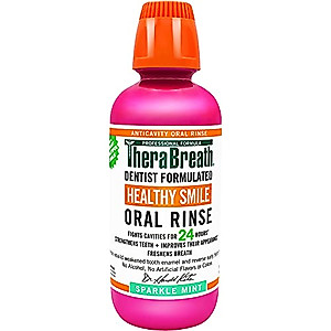 TheraBreath Cavity,Bad Breath Healthy Smile Dentist Formulated 24-Hour Oral Rinse, Sparkle Mint, 16 Ounce (Pack of 2)