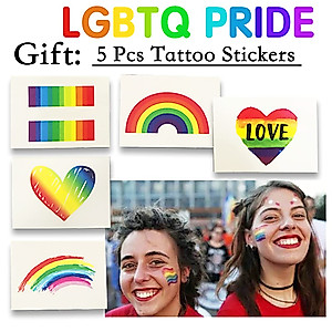 XGiGiX Rainbow Gay LGBTQ Pride Bracelets - 2Pcs Couple Adjustable Rainbow Watch Bands - Best LGBTQ Gift for Gay & Lesbian. Incoluded 5Pcs Tattoo Stickers.