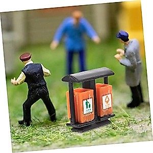 NOLITOY 10 Pcs Micro Landscape Wall Light Small Metal Trash Can with Lid Garbage Toy Trash Can Tin Can Galvanized Trash Can Tiny Recycle Can Tiny Trash Can Child Abs Puzzle Small Model