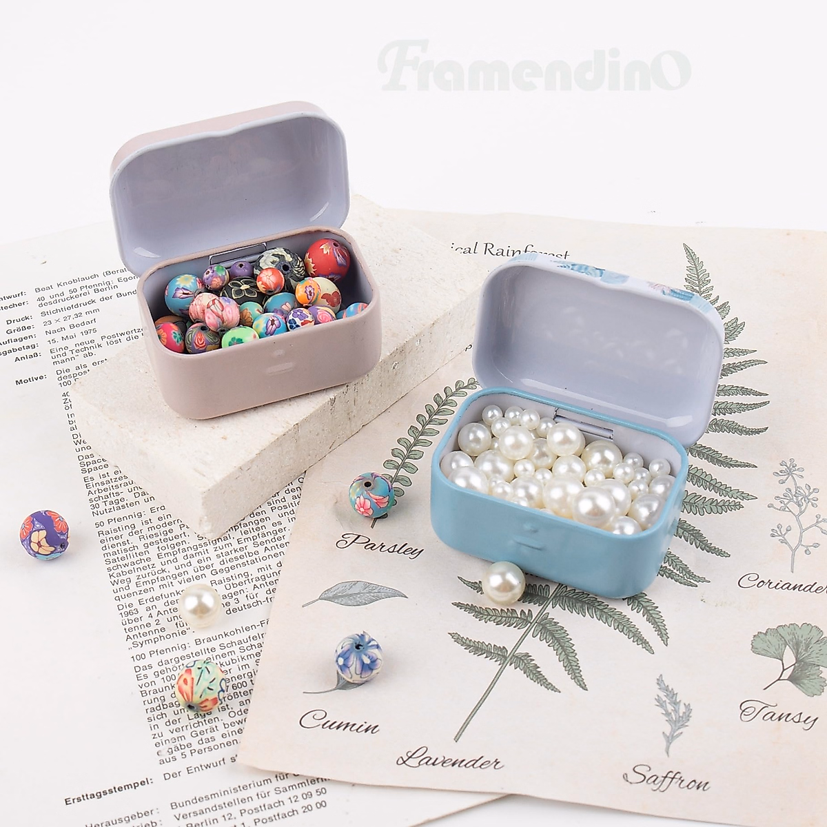 Framendino, 5 Pack Mini Trinket Coin Box Cactus Tin Containers with Lid for Jewelry Storage Case (Random Color)