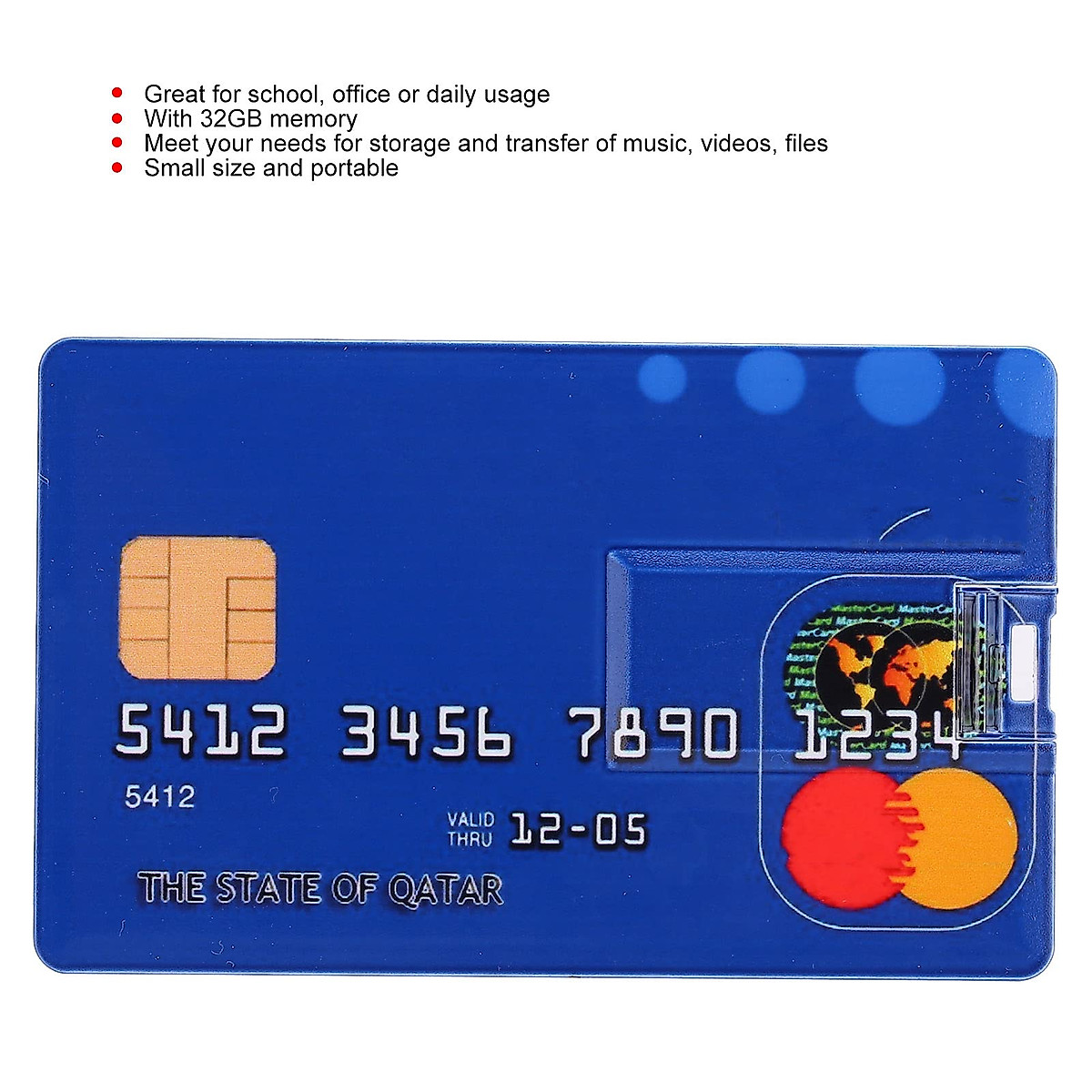 Zyyini Card U Disk, Simple Unique USB Flash Drive 32GB Computer External Student Office Creative Portable Storage Card Shape U Disc,for Computer Laptop Desktop