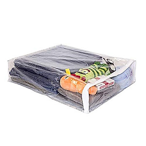 Clear Vinyl Zippered Storage Bags 15 x 18 x 4 Inch 10-Pack