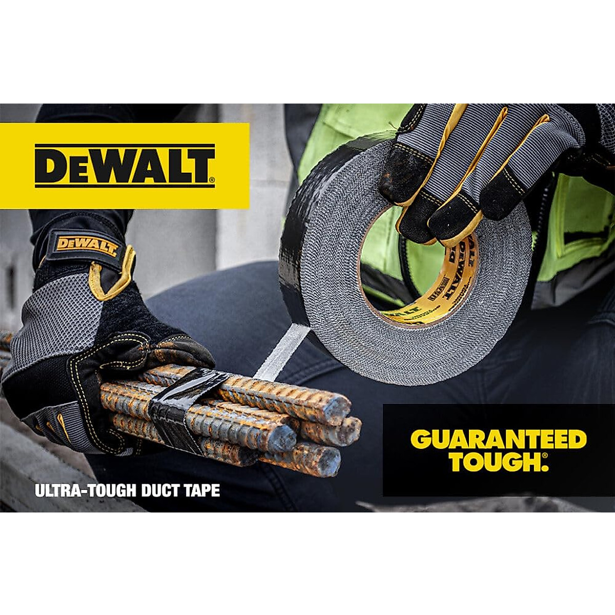 DEWALT Ultra-Tough Black Duct Tape, Single Roll, 1.88 in x 30 yd