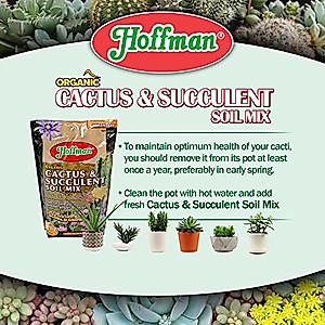 Hoffman 10404 Organic Cactus and Succulent Soil Mix, 4 Quarts, Brown/A
