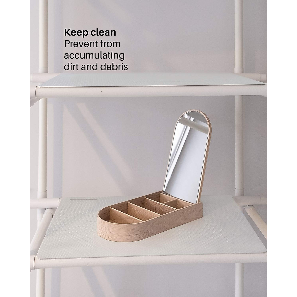 Shelf Liners for Kitchen Cabinets, 12 Inch X 25 Feet (295 Inch) Shelf Liner, Non-Adhesive Washable Drawer Liners for Kitchen, Cabinet Liners for Shelves by DF DUALFERV