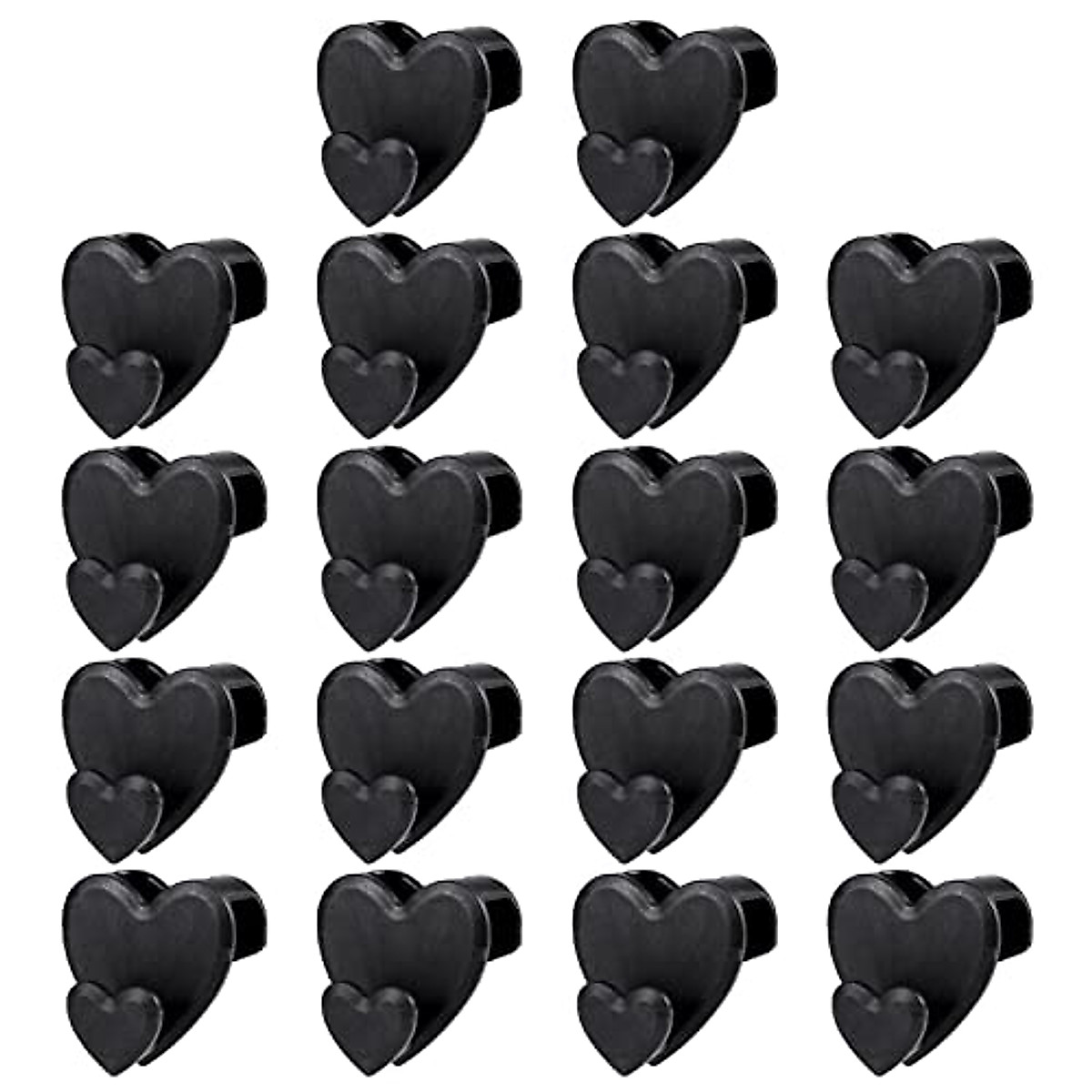 18 Pcs Clothes Hanger Connector Hooks,Heart-Shaped Heavy Duty Cascading Hanger Hooks,Cascading Hanger Save Space,for College Dorm Room Organizer Closet(Black)