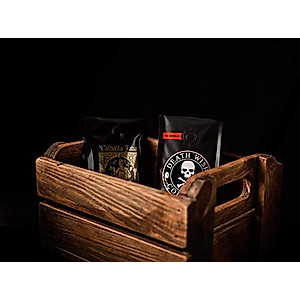 Death Wish Coffee Co. Whole Beans - Extra Kick of Caffeine - 1 lb & Valhalla Java Odinforce Blend 12 oz - Whole Bean Coffee Bundle/Bulk - USDA Certified Organic - Fair Trade - Arabica & Robusta Beans
