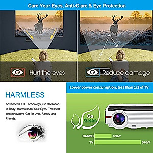 Video Projectors 1080p 4200 Lumens, HD Projector LCD LED 200" Widescreen Multimedia WXGA Home Theater Projector Work with Laptop TV Stick Xbox Bluray Player DVD Wii PS3 PS4 Outdoor Movie Proyector