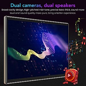 Pomya 10.1 Inch Tablet, HD IPS Display Octa Core CPU Tablet for 11, 6GB RAM 128GB ROM Dual SIM Tablet with 5MP 13MP Cameras, PC Tablet for Reading, Game, Video
