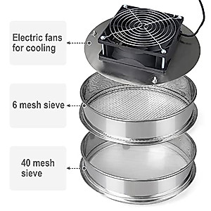 ICZW Coffee Bean Roaster with Coffee Bean Cooler Gas 3.8L Coffee Bean Baker Drum Type Stainless Steel for Home and Commercial Use