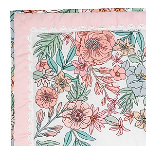 Lambs & Ivy Giraffe and a Half Pink/Gray 4-Piece Nursery Baby Crib Bedding Set