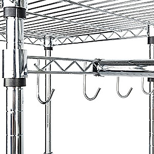 COOBL Wire Heavy Duty Garment Clothes Rack,Freestanding Wardrobe Closet,Max Load 660LBS, Multi-Functional Metal Clothing Rack for Hanging Clothes,Black