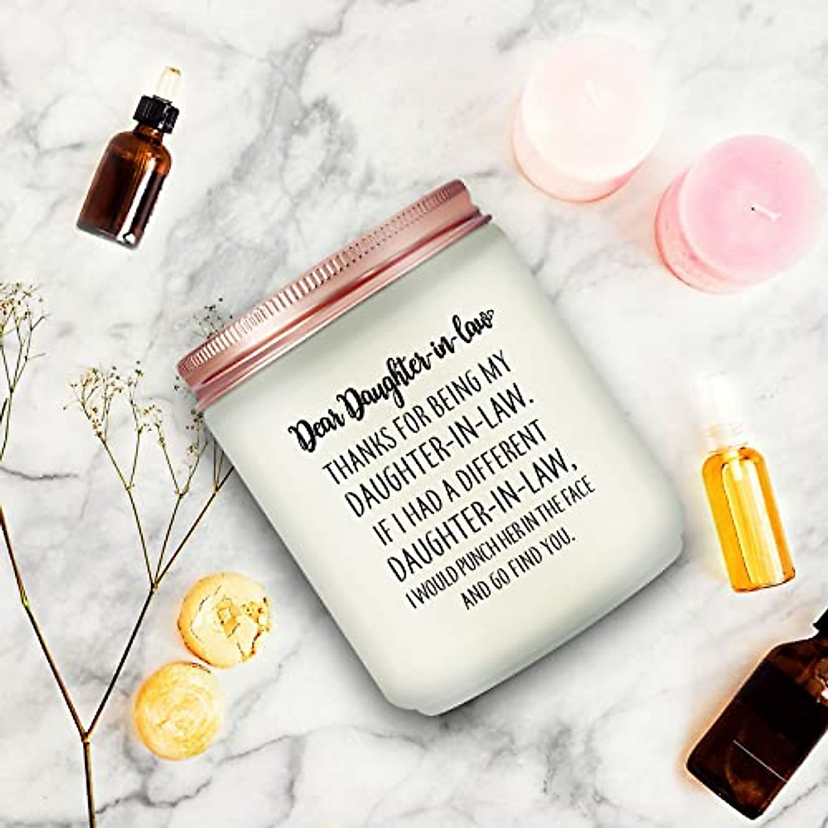 Volufia Daughter in Law Gifts Ideas - Daughter in Law Birthday Gifts for Future Daughter in Law - Wedding Day Mothers Day Christmas Gifts for Daughter in Law - Funny Lavender Scented Candle