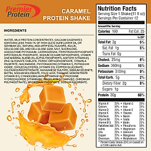 Premier Protein Shake Caramel| 30g Protien Shakes 11 Fl oz in The Award Box Packaging (6 Pack)