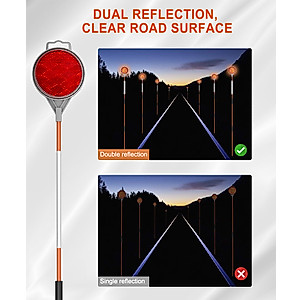 2-Way Reflective Driveway Markers,Plow Markers,Snow Plow Markers for Driveway 48 Inch Fiberglass Rod(Pack of 8)