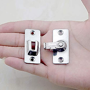 WANLIAN Door Hasp Latch 90 Degree, Stainless Steel Safety Angle Locking Latch for Push/Sliding/Barn Door, Satin Nickel