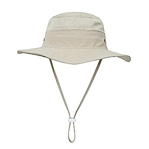 Baby Sun Hat for Girls Boys UPF 50+ Sun Protection Wide Brim Beach Hat Bucket hat Beige 12-24 Months