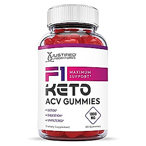Justified Laboratories F1 Keto ACV Gummies 1000MG with Pomegranate Juice Beet Root B12 60 Ketos Gummys