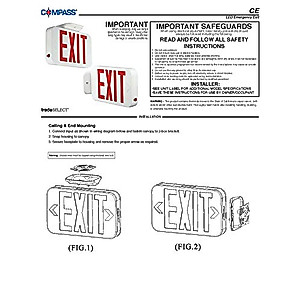 HUBBELL CER LED Emergency exit Sign, 11.6 in x 2 in x 8.2 in, White