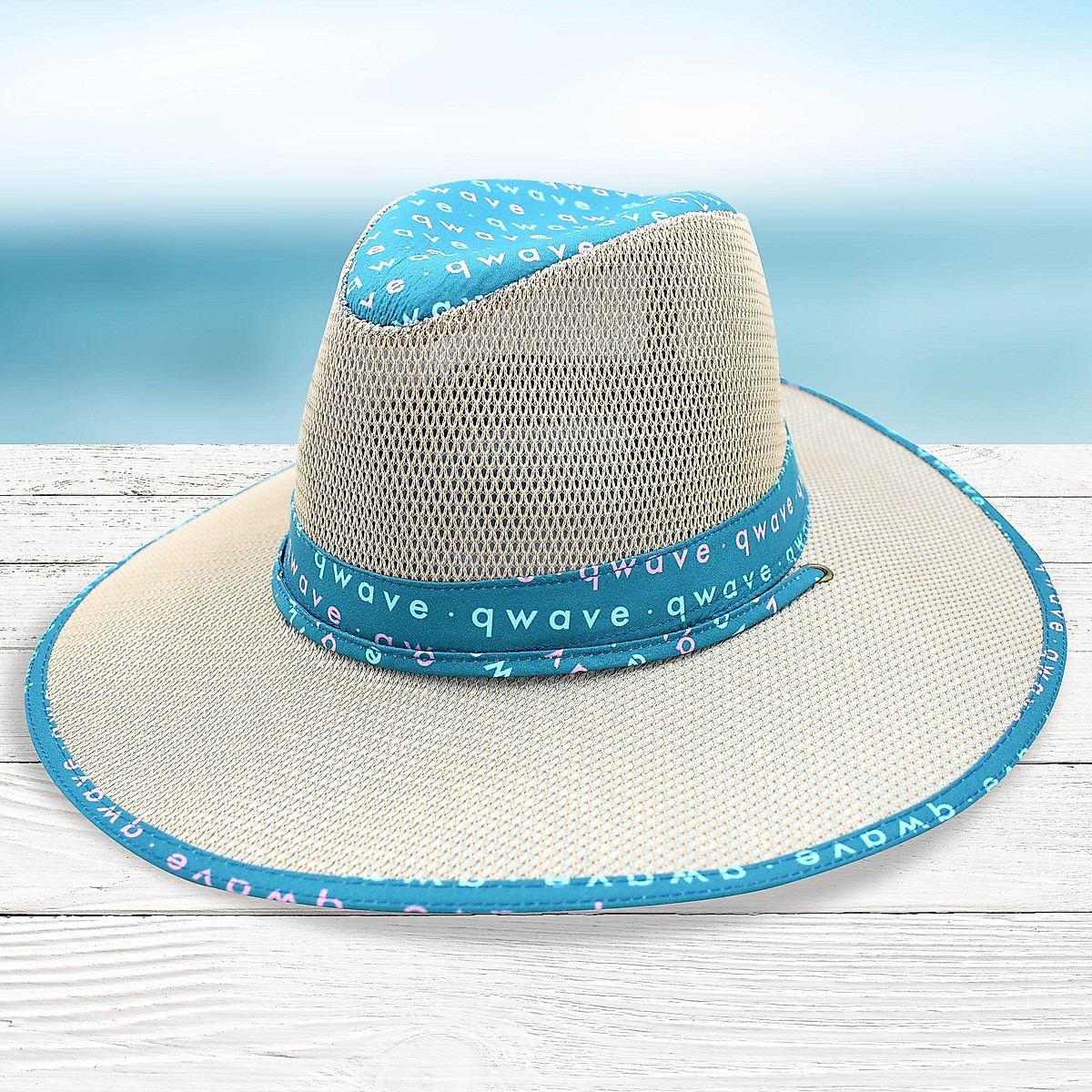 Qwave Safari Hats - Packable Mesh Sides Fishing Hat - 3 Color Options - Outdoors Tribe Sun Hat for Women or Men, Teal