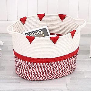 Red heart storage basket, cotton rope storage, Snack Storage, Book Storage, Clothes Storage, Dirty Laundry Basket