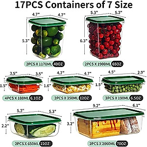 Sweedor 34 PCS Variety Sizes Shapes Food Storage Containers with Lids Airtight Easy to Clean,For Travel & Organization, Dishwasher Safe